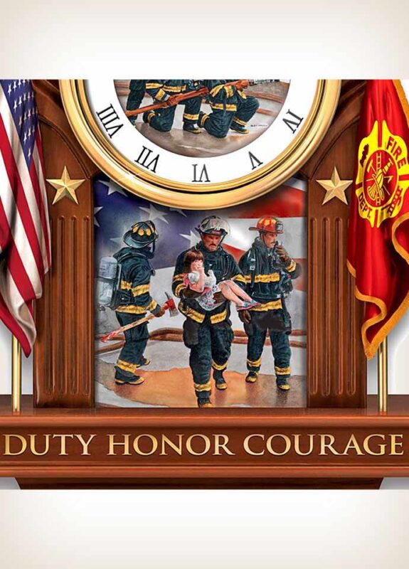 Commitment To Courage Firefighter Cuckoo Clock | Wall Of Clocks