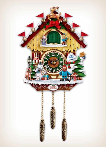 Red Nosed Reindeer Rudolph Cuckoo Clock | Premium Wall Clocks - Cuckoo ...