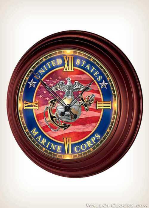 Illuminated Marine Corps Atomic Clock - Wall Of Clocks